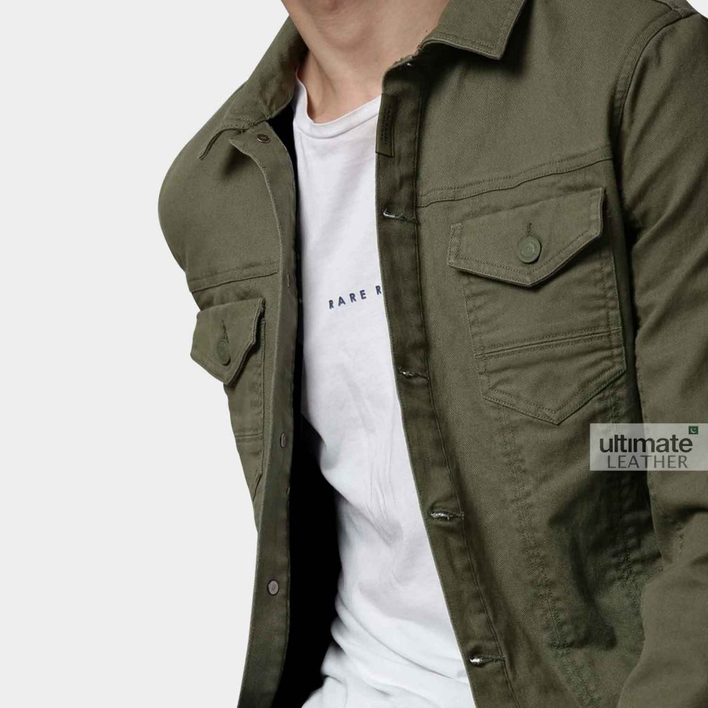Get Mens Cotton Jacket | Military Green Jacket - Ultimate Leather